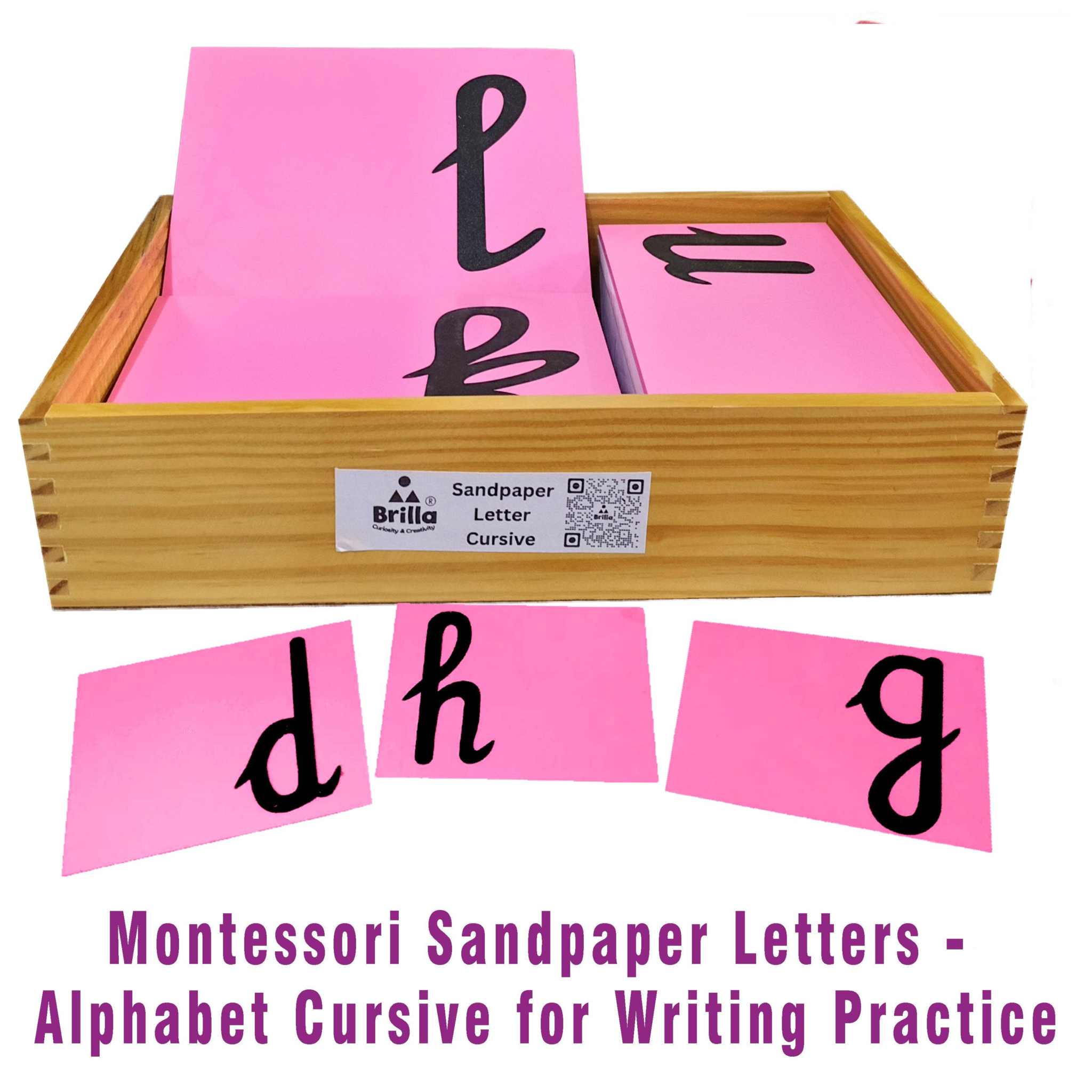 Montessori Sandpaper Letters Cursive for Writing Practice – Brilla: One ...